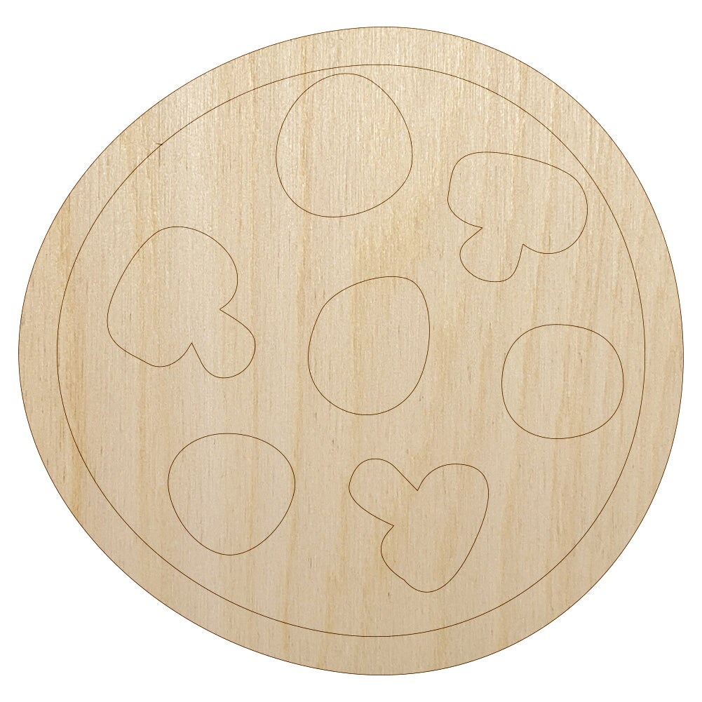 Pepperoni Mushroom Pizza Doodle Unfinished Wood Shape Piece Cutout for ...