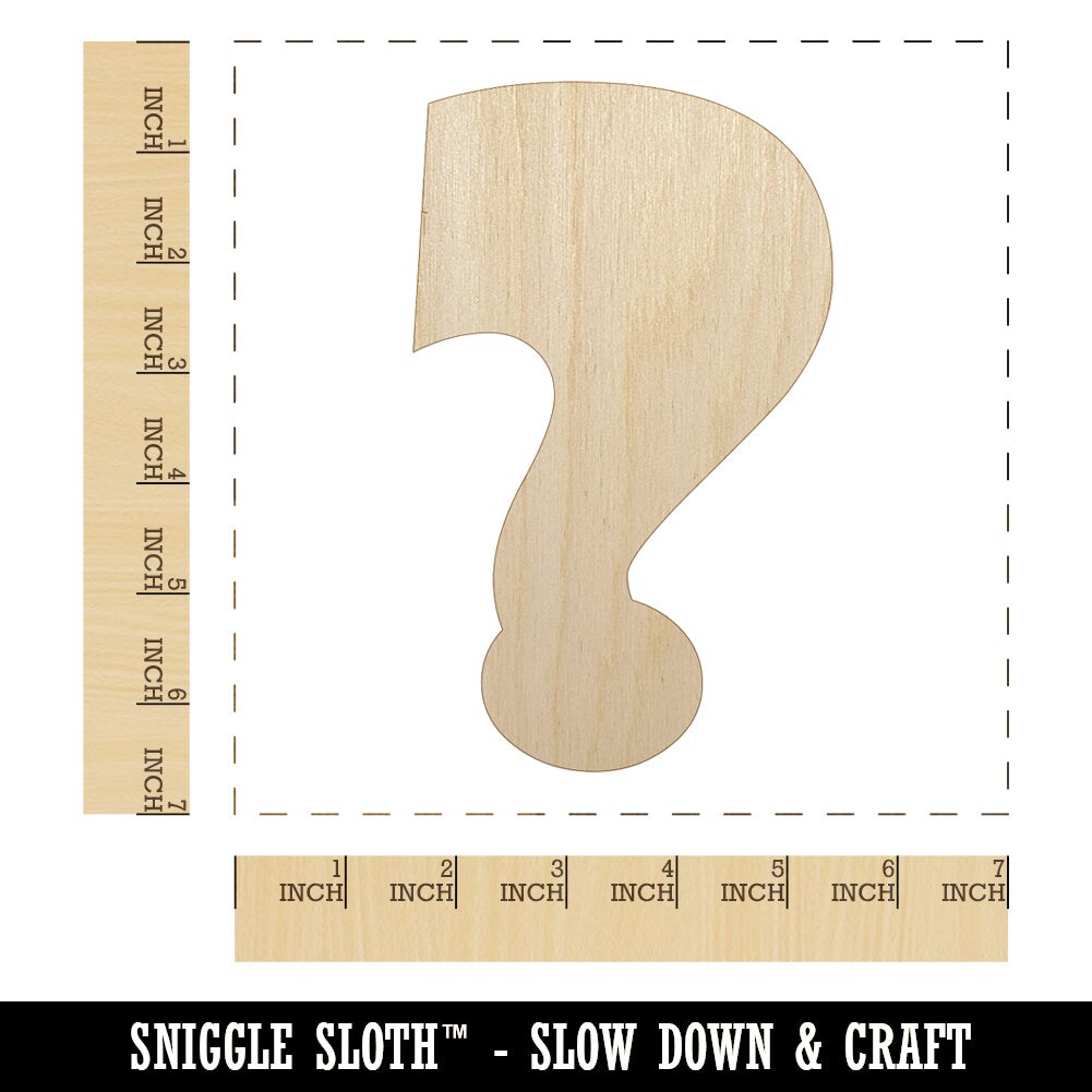 Question Mark Bold Unfinished Wood Shape Piece Cutout for DIY Craft ...