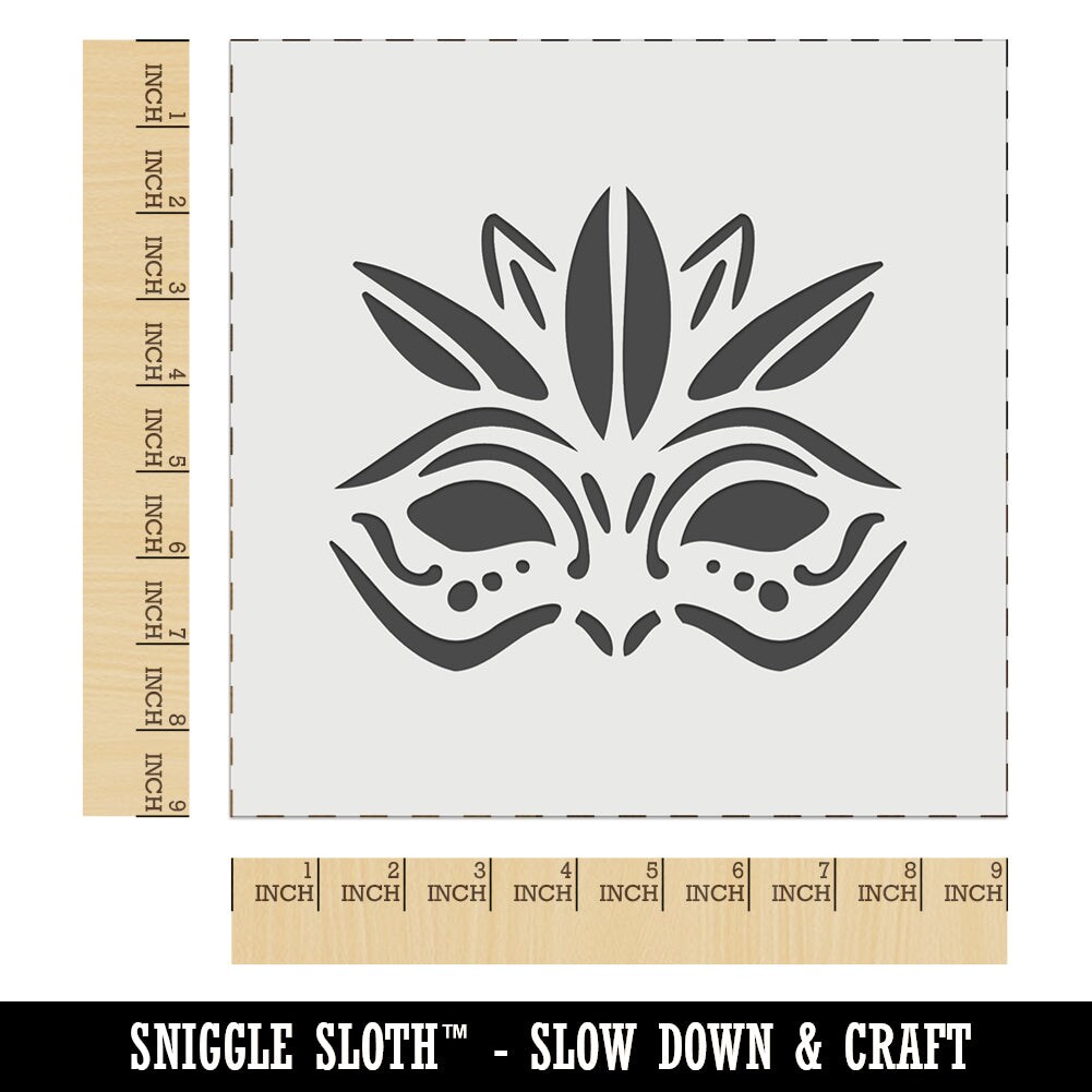 Mardi Gras Feather Party Mask Wall Cookie DIY Craft Reusable Stencil ...