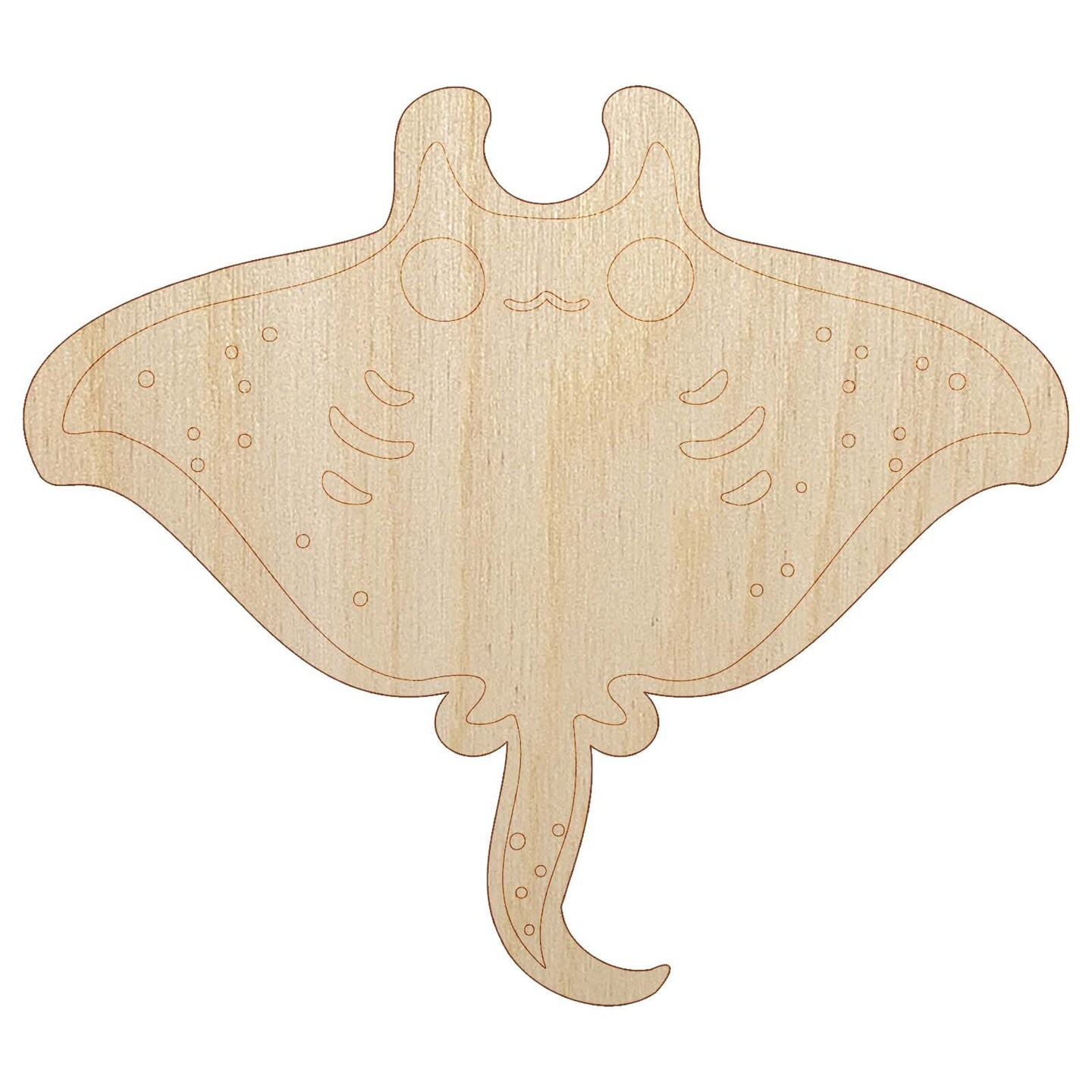 Sweet Kawaii Chibi Manta Ray Unfinished Wood Shape Piece Cutout for DIY ...