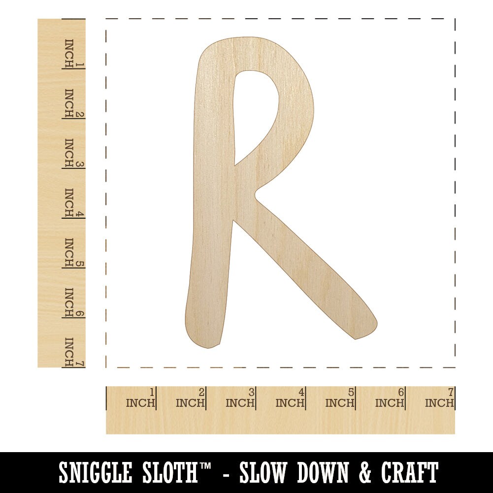 Letter R Uppercase Felt Marker Font Unfinished Wood Shape Piece Cutout ...