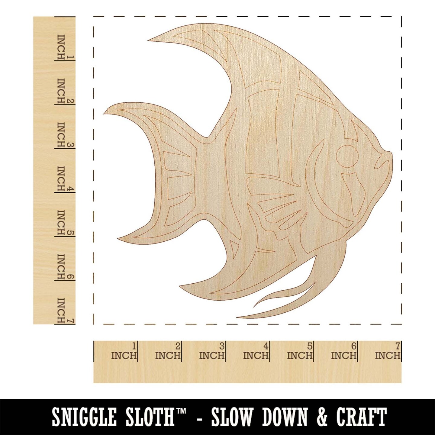 Freshwater Striped Angelfish Fish Unfinished Wood Shape Piece Cutout ...