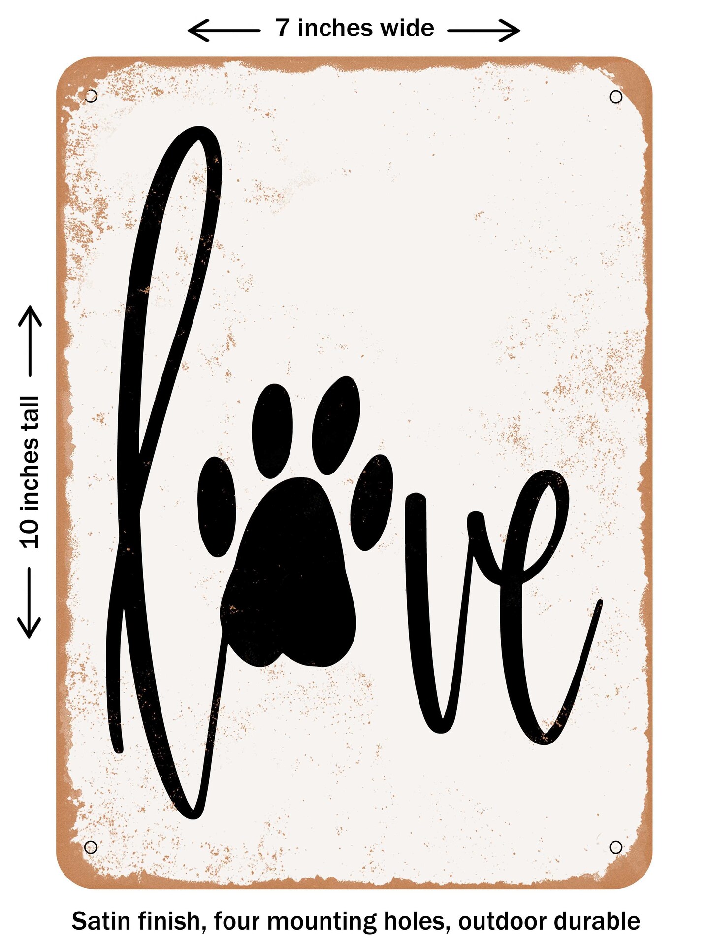 DECORATIVE METAL SIGN - Love With Dog Paw1 - Vintage Rusty Look | Michaels
