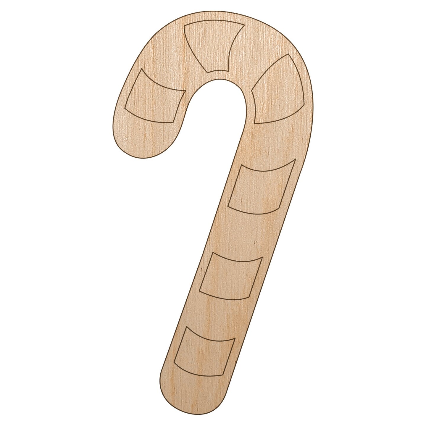 Candy Cane Christmas Unfinished Wood Shape Piece Cutout for DIY Craft ...
