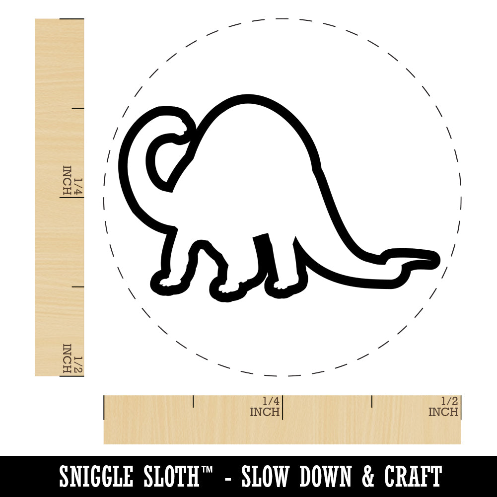 Brontosaurus Dinosaur Outline Self-Inking Rubber Stamp for Stamping ...