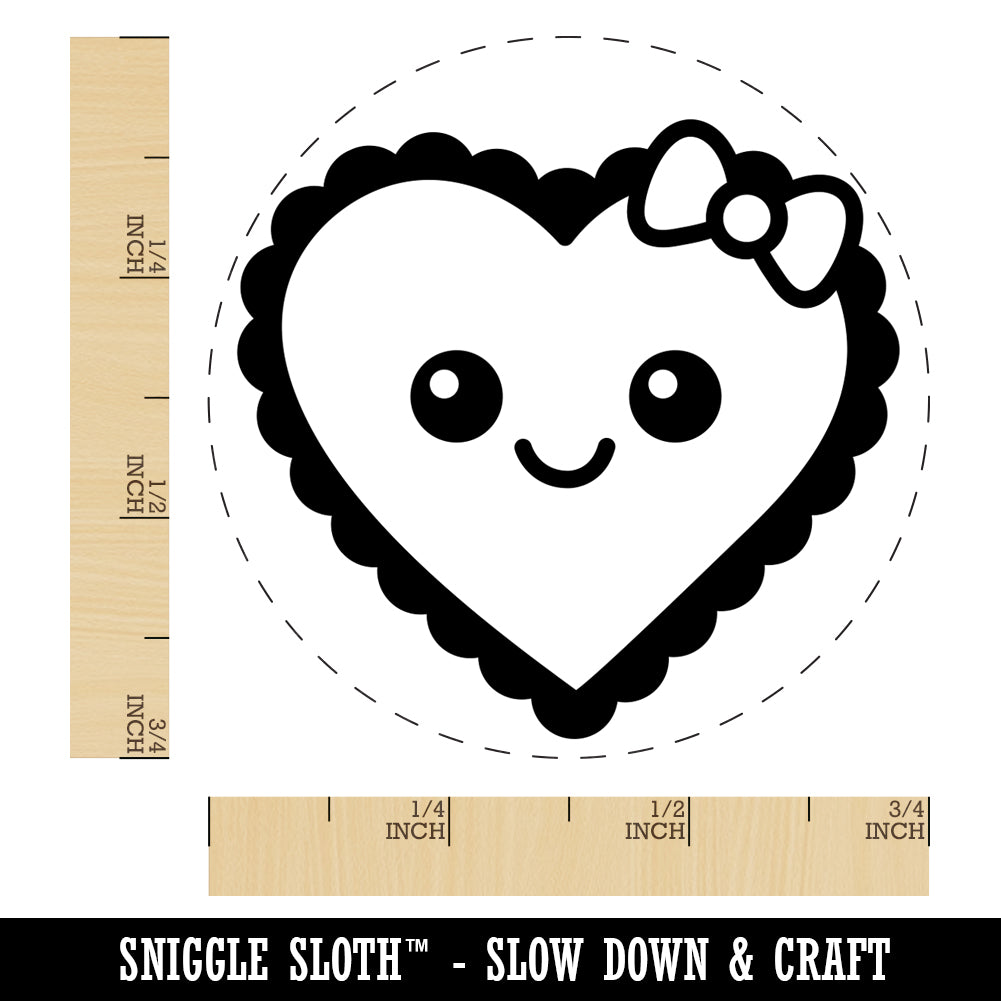 Cute Kawaii Heart with Bow Self-Inking Rubber Stamp for Stamping ...
