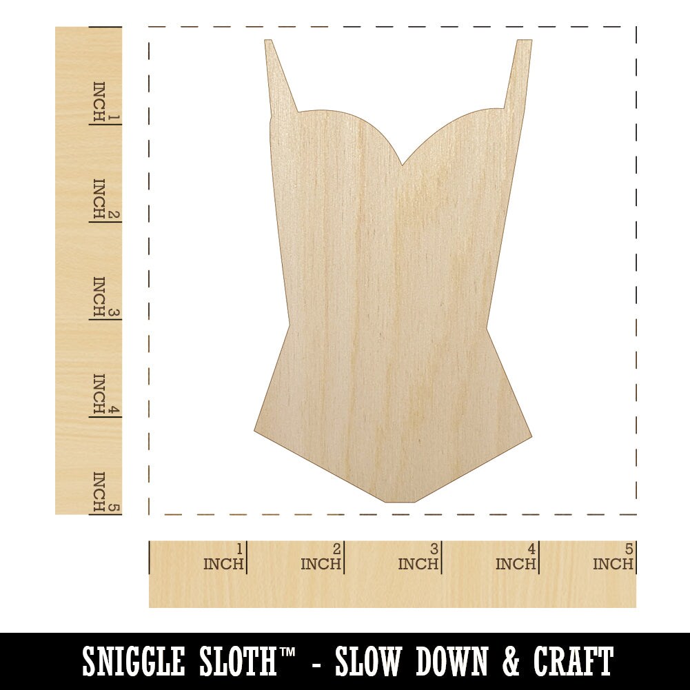 One Piece Swimming Bathing Suit Unfinished Wood Shape Piece Cutout for ...