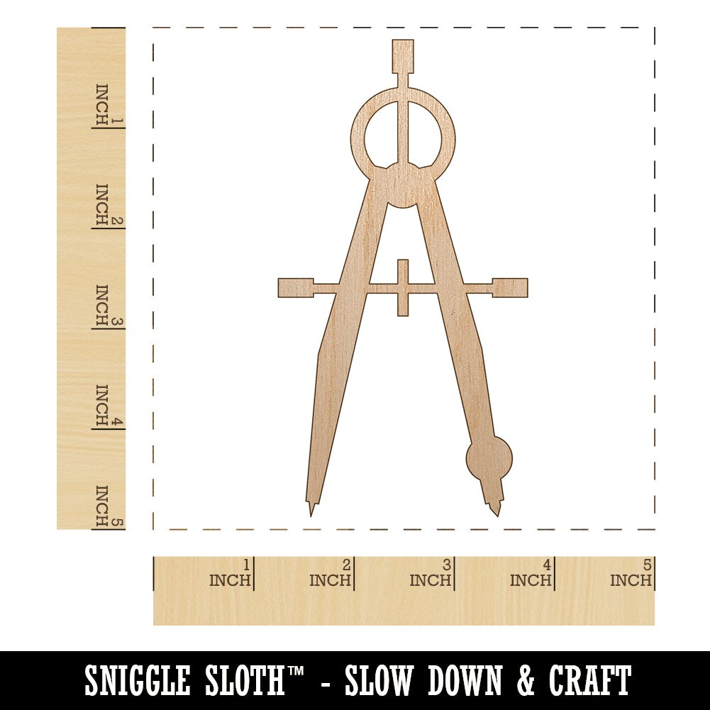 Drafting Geometric Compass Mechanical Engineer Unfinished Wood Shape ...