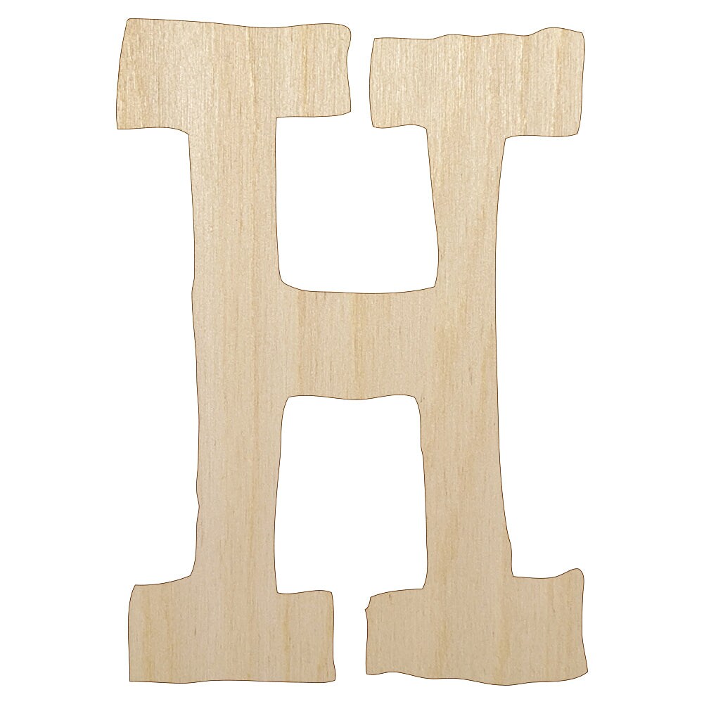 Letter H Uppercase Cute Typewriter Font Unfinished Wood Shape Piece ...