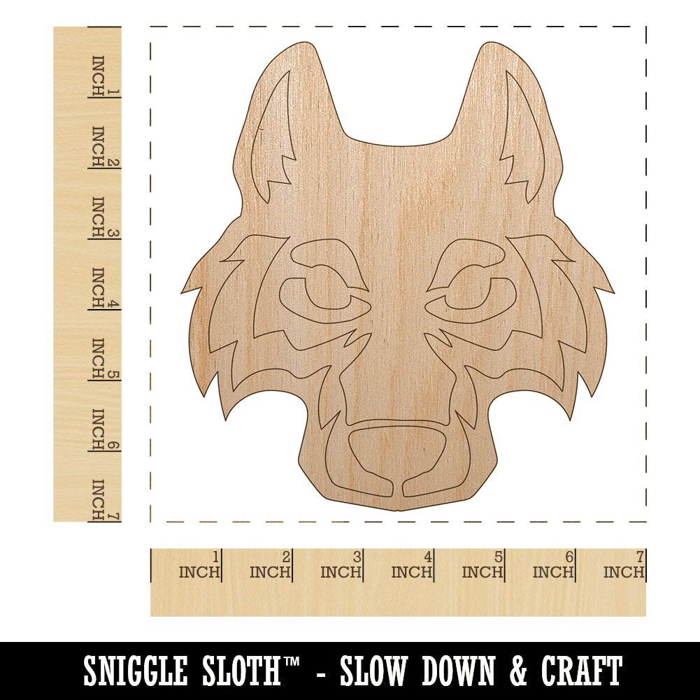 Wolf Head Unfinished Wood Shape Piece Cutout for DIY Craft Projects ...
