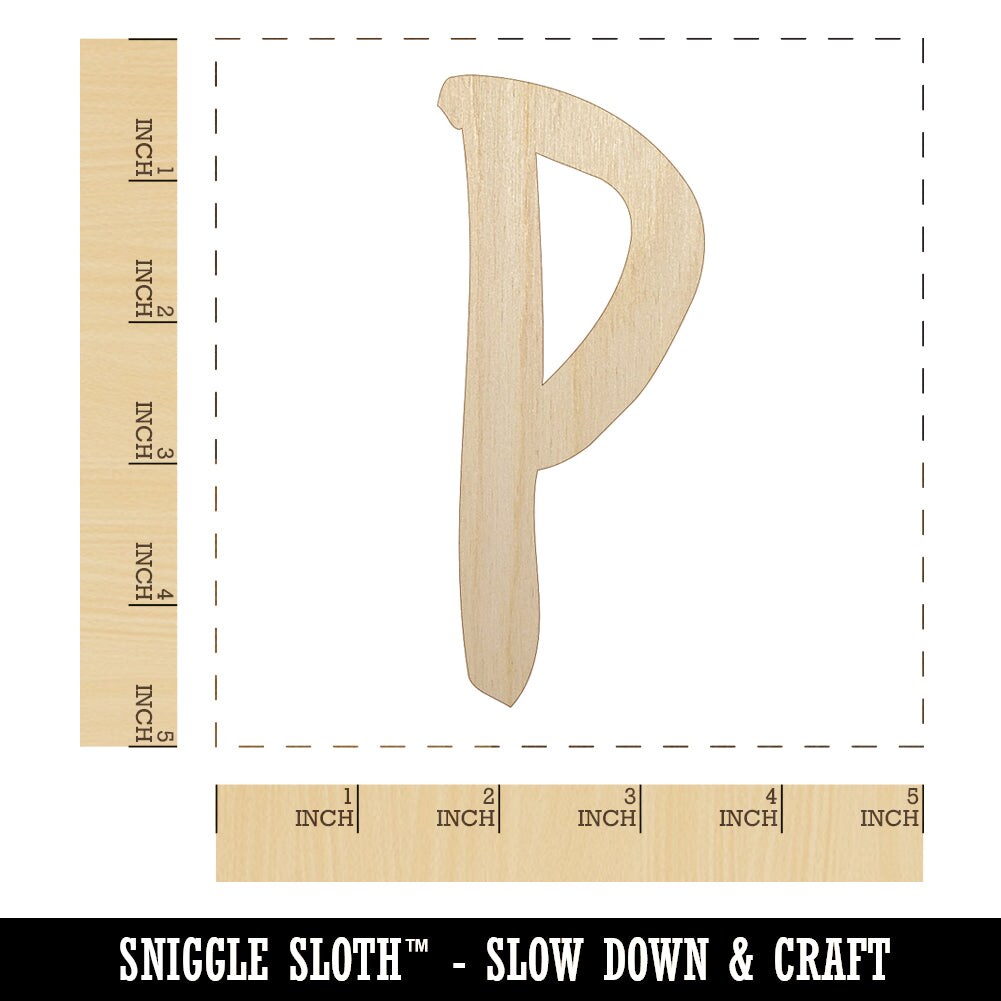 Letter P Uppercase Felt Marker Font Unfinished Wood Shape Piece Cutout ...