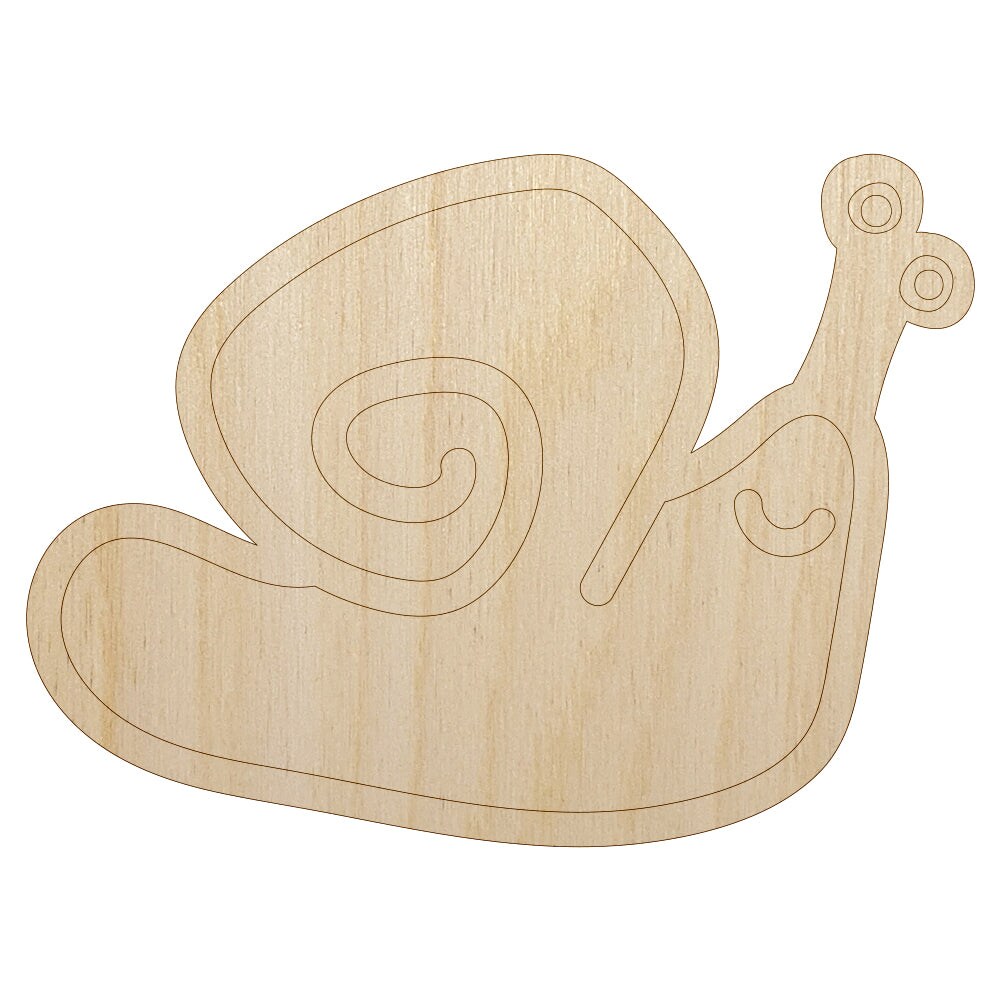 Snail Doodle Unfinished Wood Shape Piece Cutout for DIY Craft Projects ...