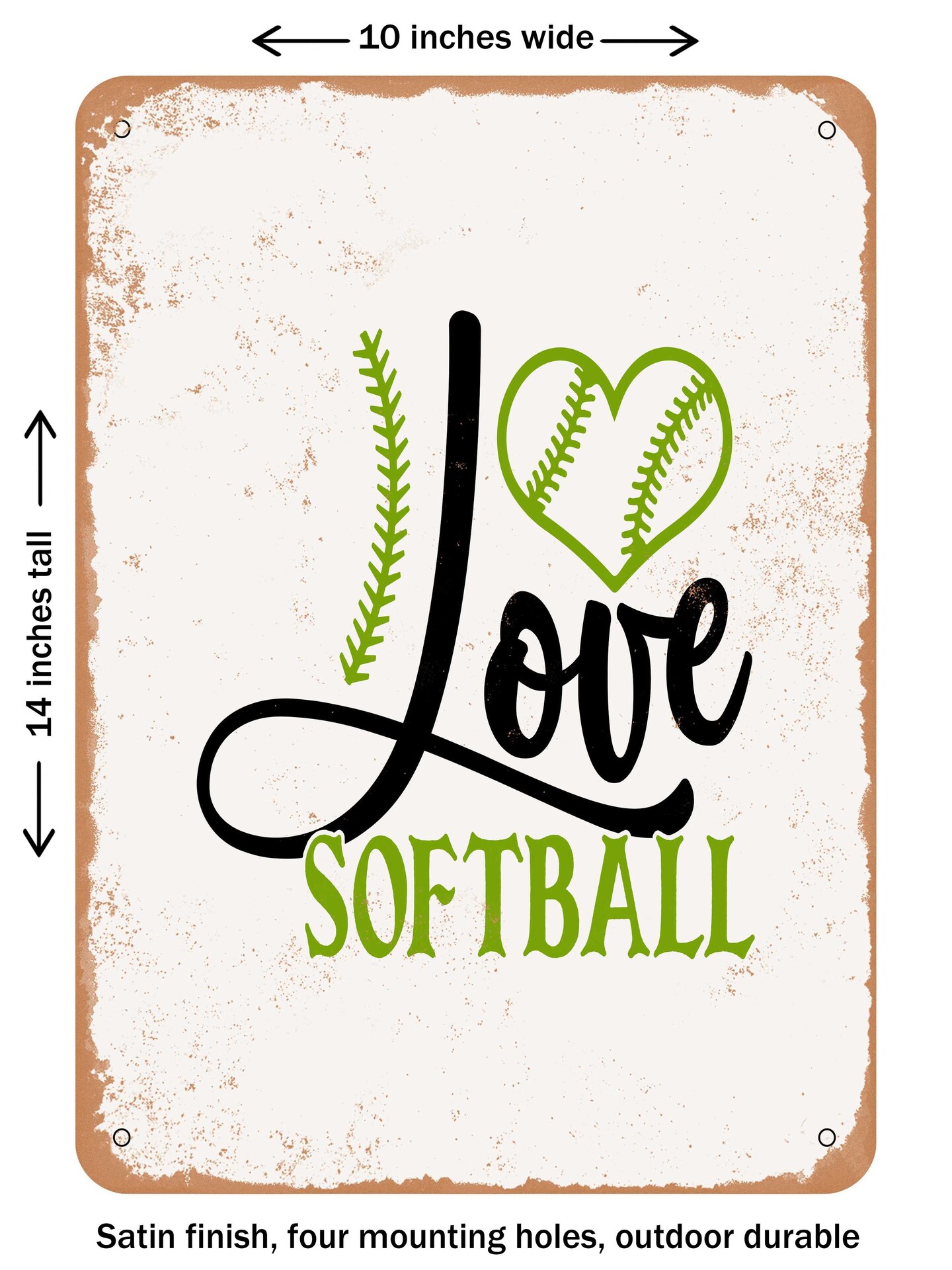 DECORATIVE METAL SIGN - Love Softball - Vintage Rusty Look | Michaels