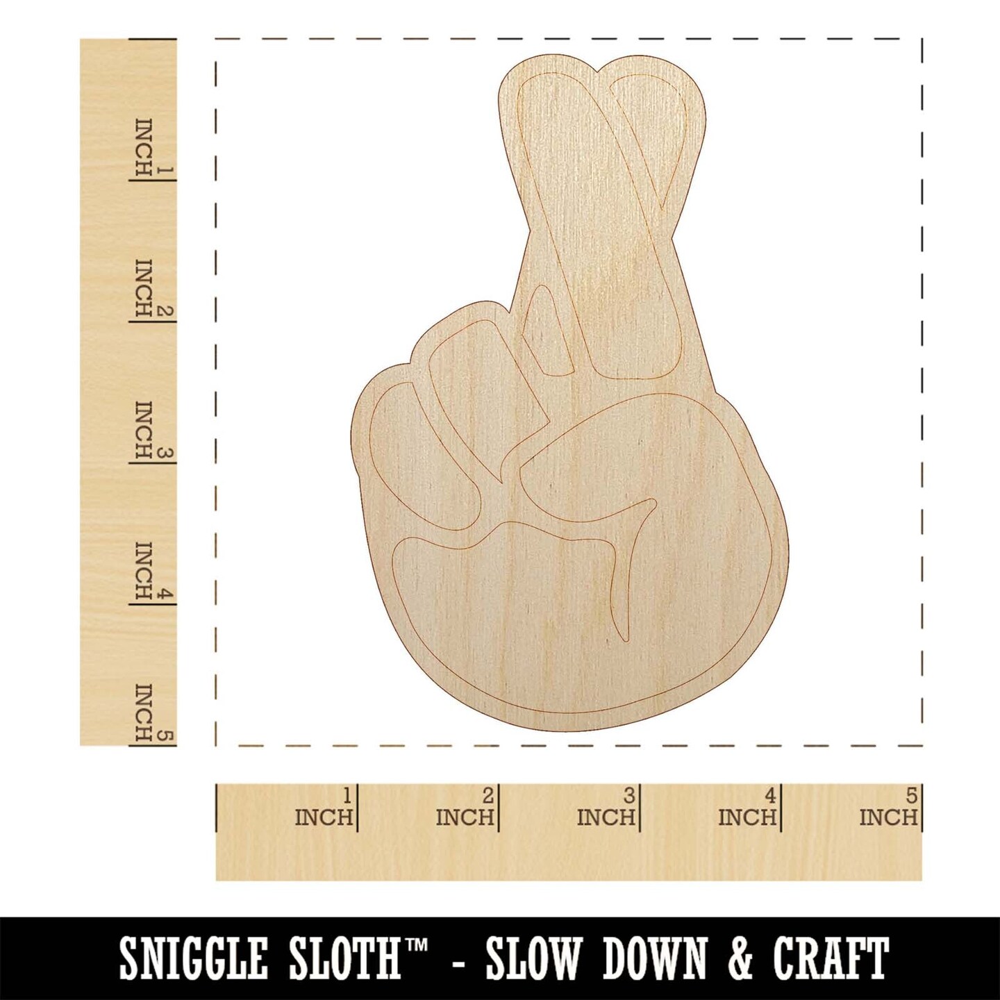 Fingers Crossed Promise Hand Gesture Unfinished Wood Shape Piece Cutout ...