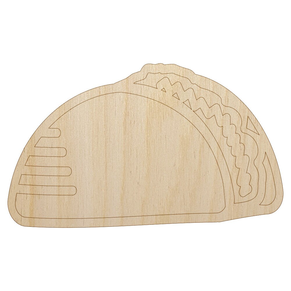 Taco Doodle Unfinished Wood Shape Piece Cutout for DIY Craft Projects ...