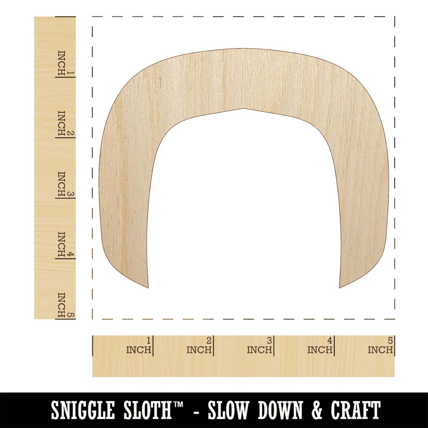 Horseshoe Mustache Moustache Silhouette Unfinished Wood Shape Piece ...