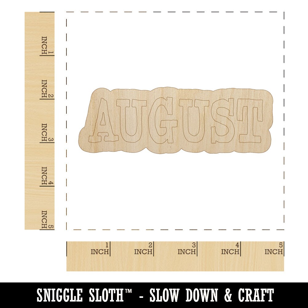 August Month Calendar Fun Text Unfinished Wood Shape Piece Cutout for ...