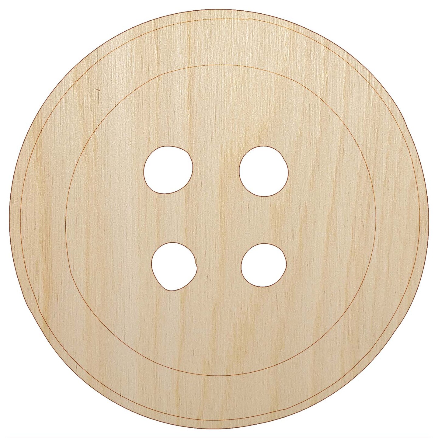 Hand Drawn Button Four Holes Sew Sewing Unfinished Wood Shape Piece ...