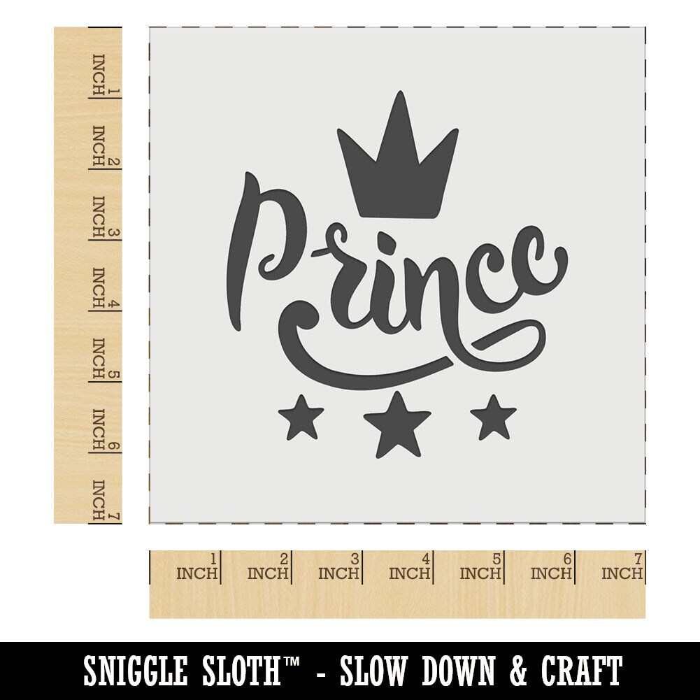 Prince Cursive with Crown and Stars Wall Cookie DIY Craft Reusable ...