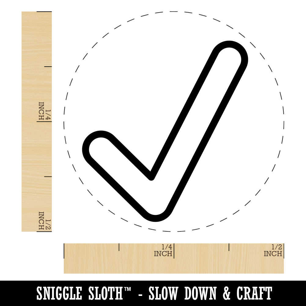 Check Mark Symbol Outline Self-Inking Rubber Stamp for Stamping ...