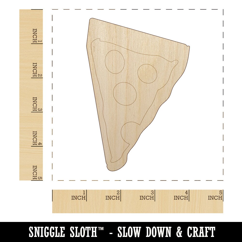 Pizza Slice Abstract Unfinished Wood Shape Piece Cutout for DIY Craft ...