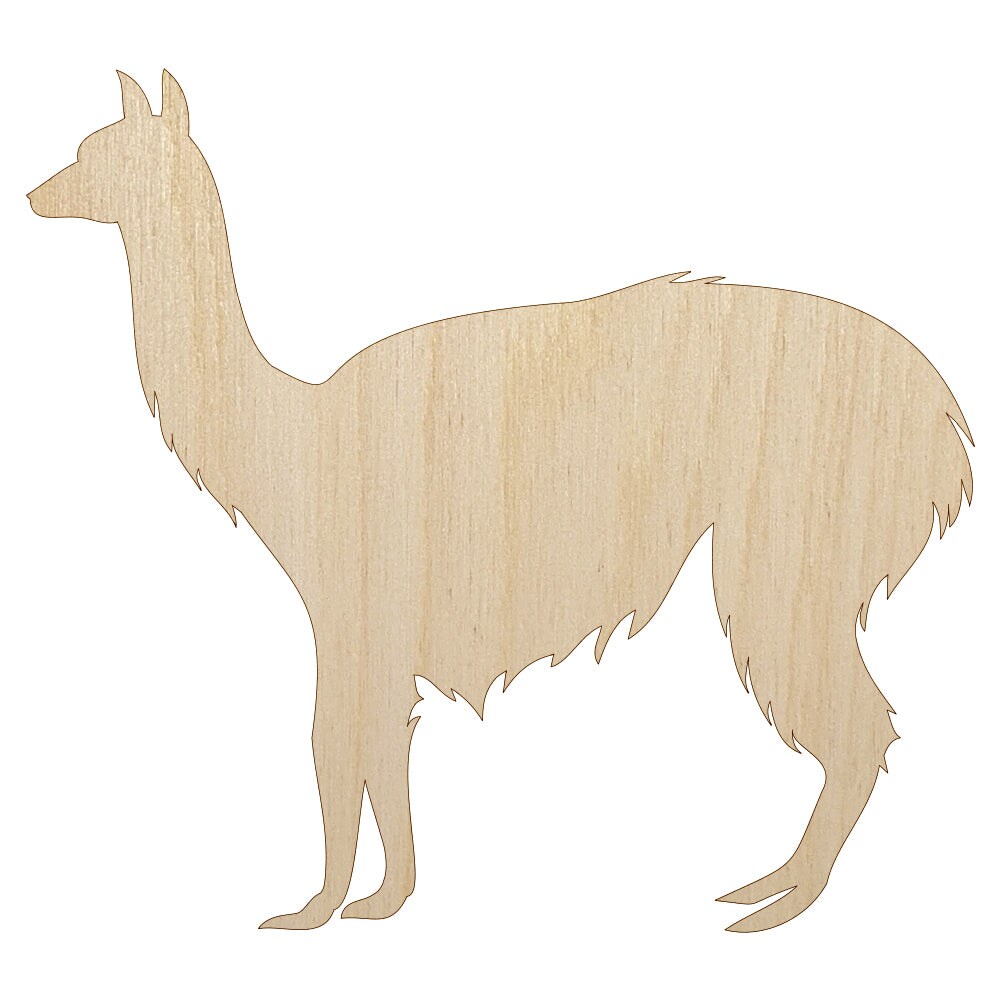 Llama Solid Unfinished Wood Shape Piece Cutout for DIY Craft Projects ...