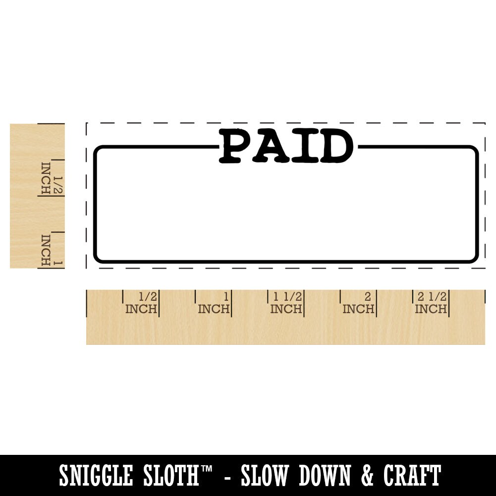 Paid Blank Box for Date Signature Invoice Self-Inking Rubber Stamp Ink ...