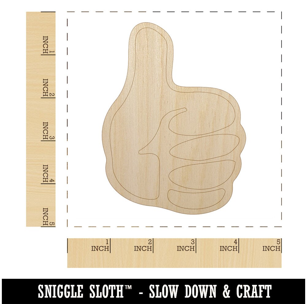 Thumbs Up Down Unfinished Wood Shape Piece Cutout for DIY Craft ...