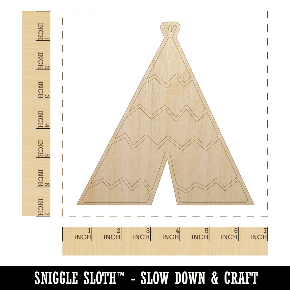 Tipi Teepee Unfinished Wood Shape Piece Cutout for DIY Craft Projects ...