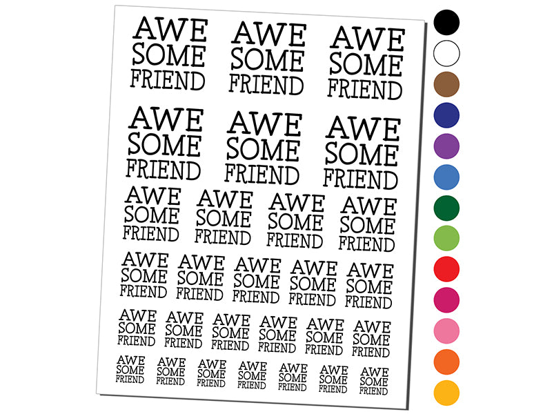 Awesome Friend Fun Text Temporary Tattoo Water Resistant Fake Body Art ...