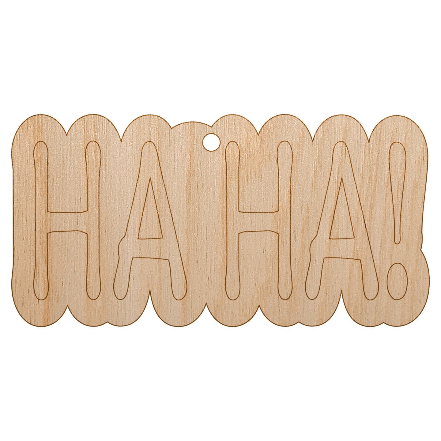Ha Ha Fun Text Unfinished Craft Wood Holiday Christmas Tree DIY Pre ...