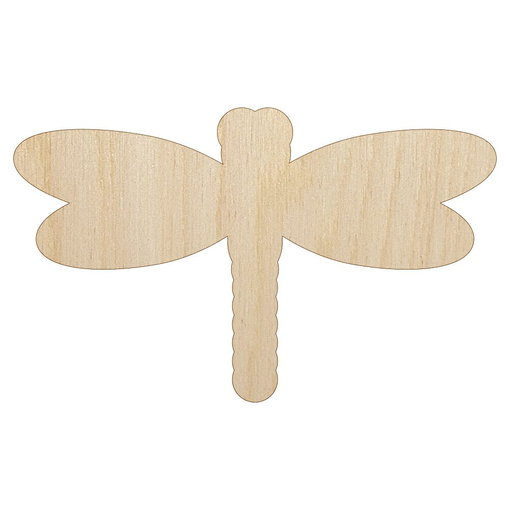 Dragonfly Solid Unfinished Wood Shape Piece Cutout for DIY Craft ...