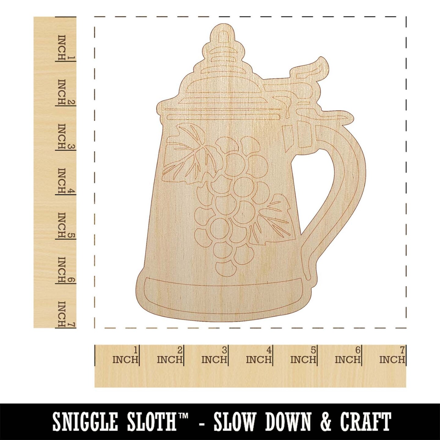 Hand Drawn German Beer Stein Unfinished Wood Shape Piece Cutout for DIY ...