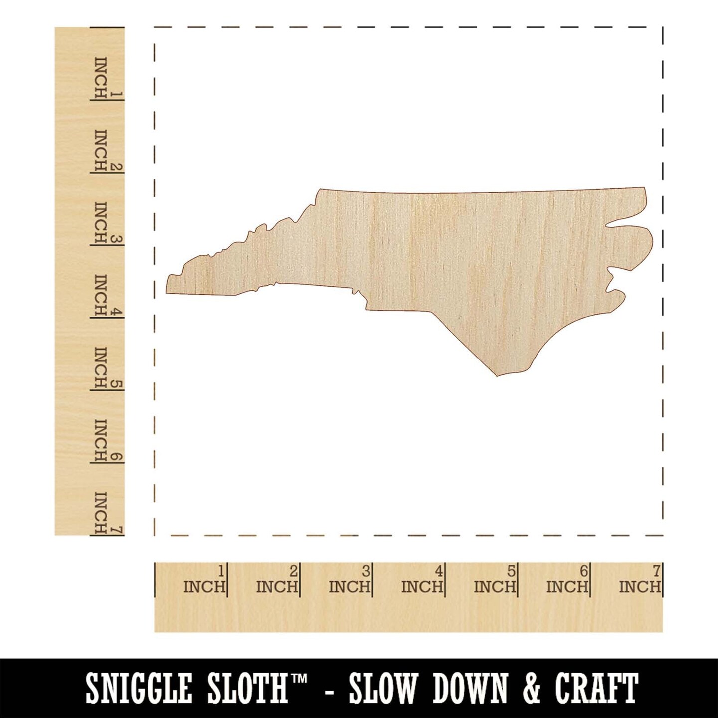 North Carolina State Silhouette Unfinished Wood Shape Piece Cutout for ...