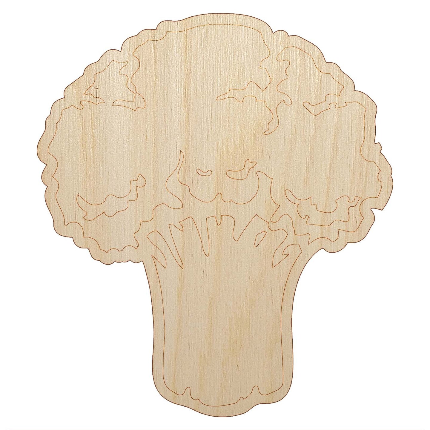 Vegetable Broccoli Unfinished Wood Shape Piece Cutout for DIY Craft ...