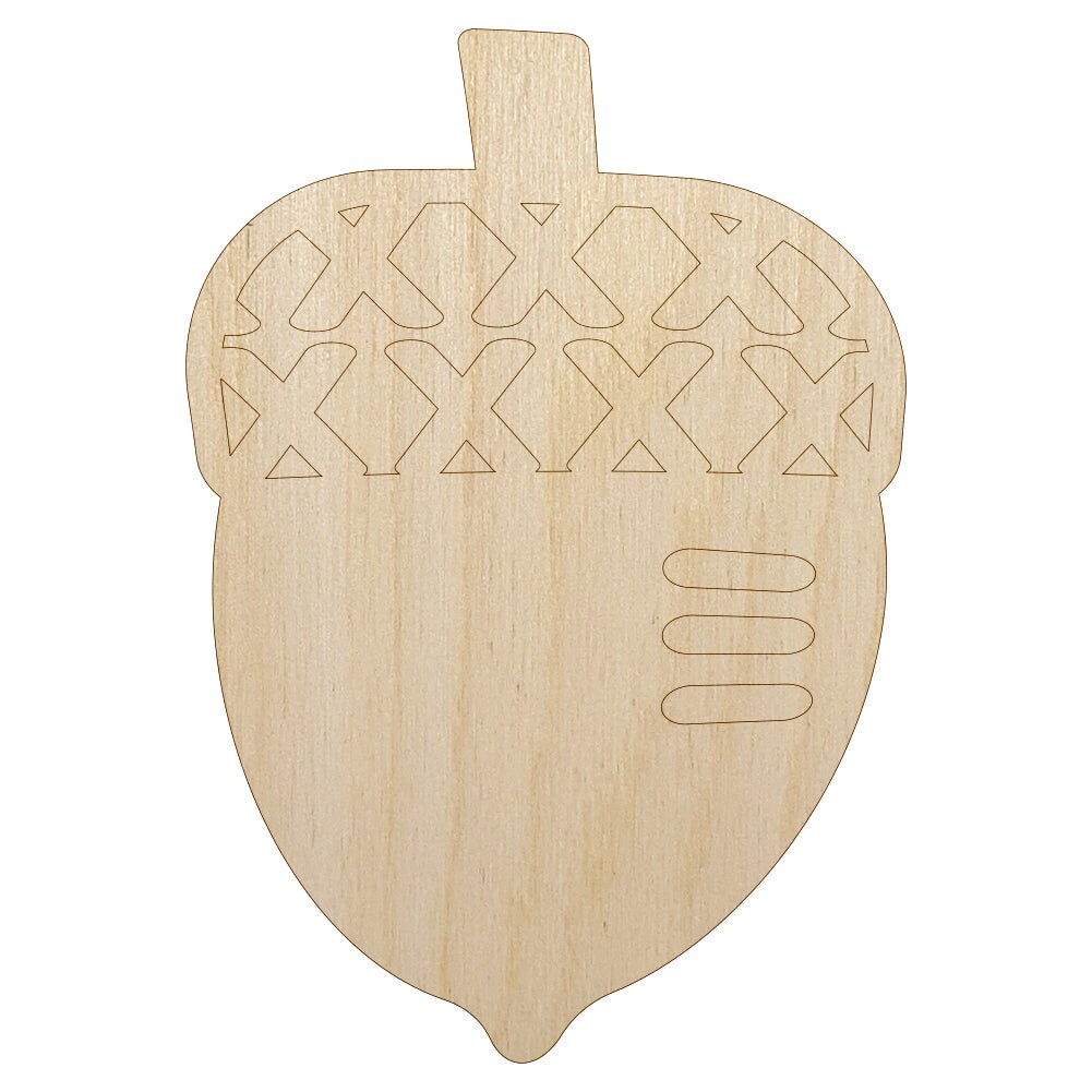 Acorn Doodle Unfinished Wood Shape Piece Cutout for DIY Craft Projects ...