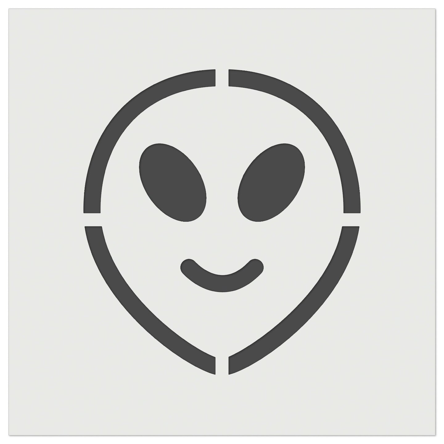 Smiling Happy Alien Emoticon Wall Cookie DIY Craft Reusable Stencil ...