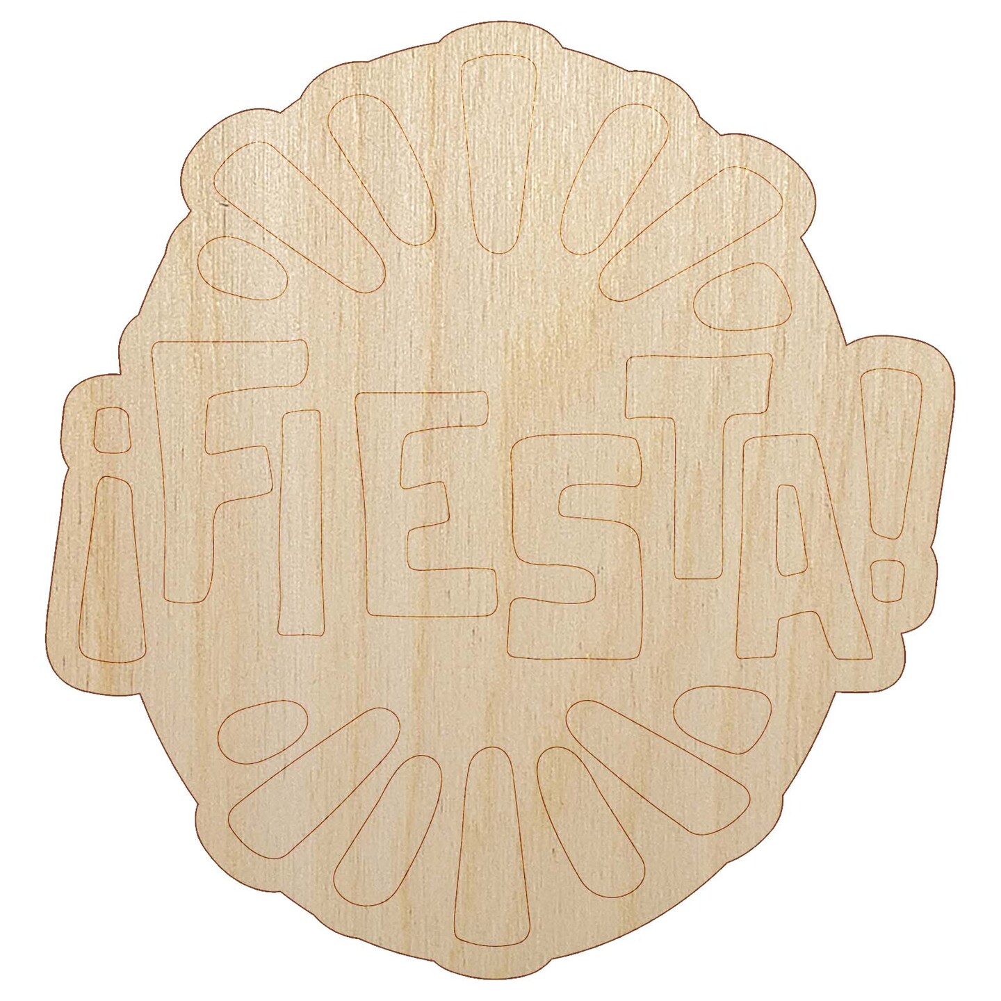 Fiesta Party Text Unfinished Wood Shape Piece Cutout for DIY Craft ...