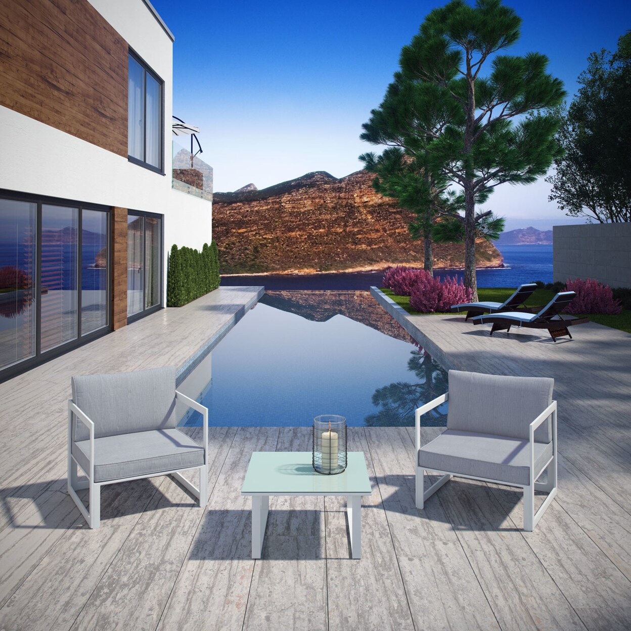 Modway Fortuna 3 Piece Outdoor Patio Sectional Sofa Set-EEI-1722 | Michaels