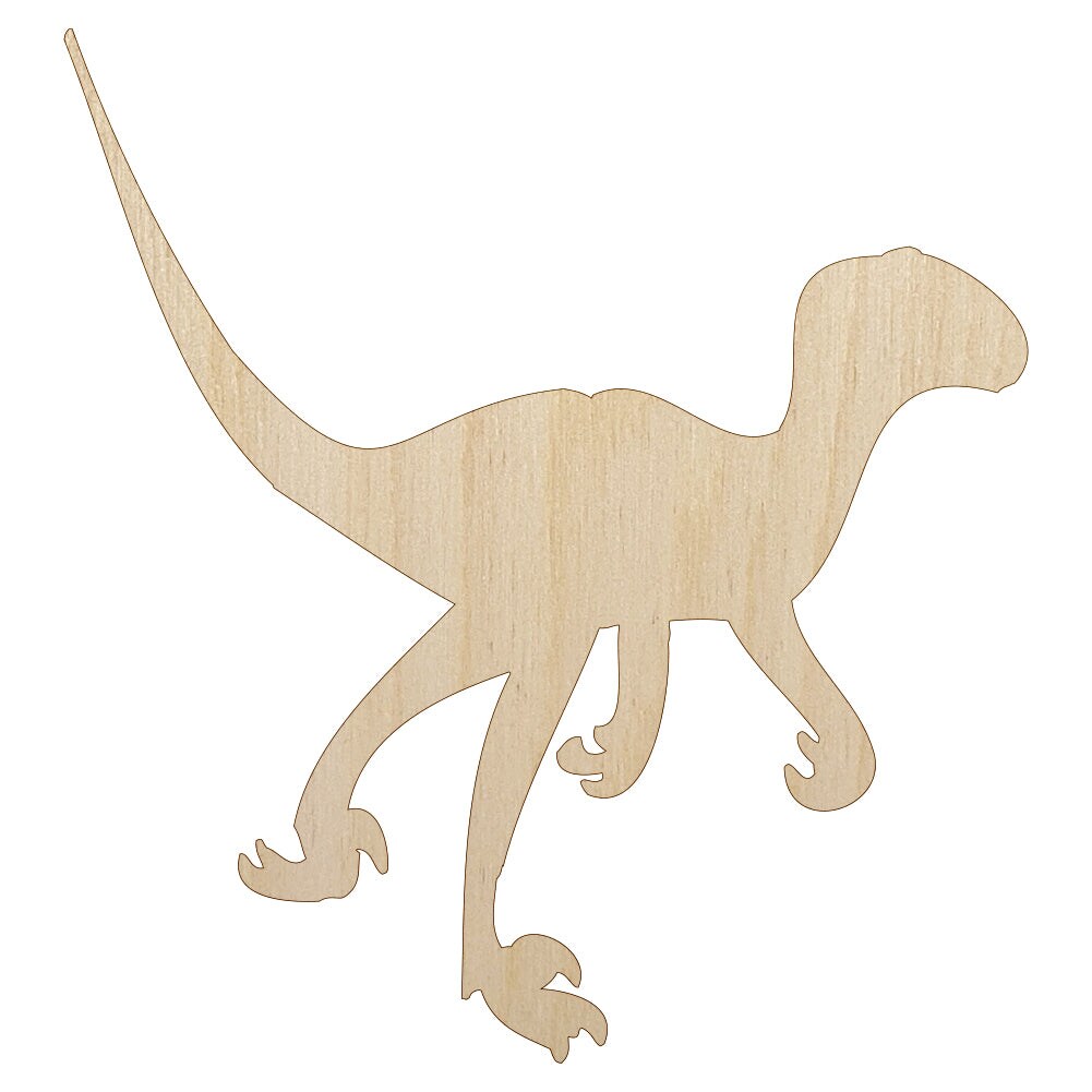 Velociraptor Dinosaur Solid Unfinished Wood Shape Piece Cutout for DIY ...