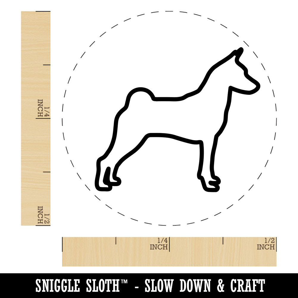 Basenji Dog Outline Self-Inking Rubber Stamp for Stamping Crafting ...