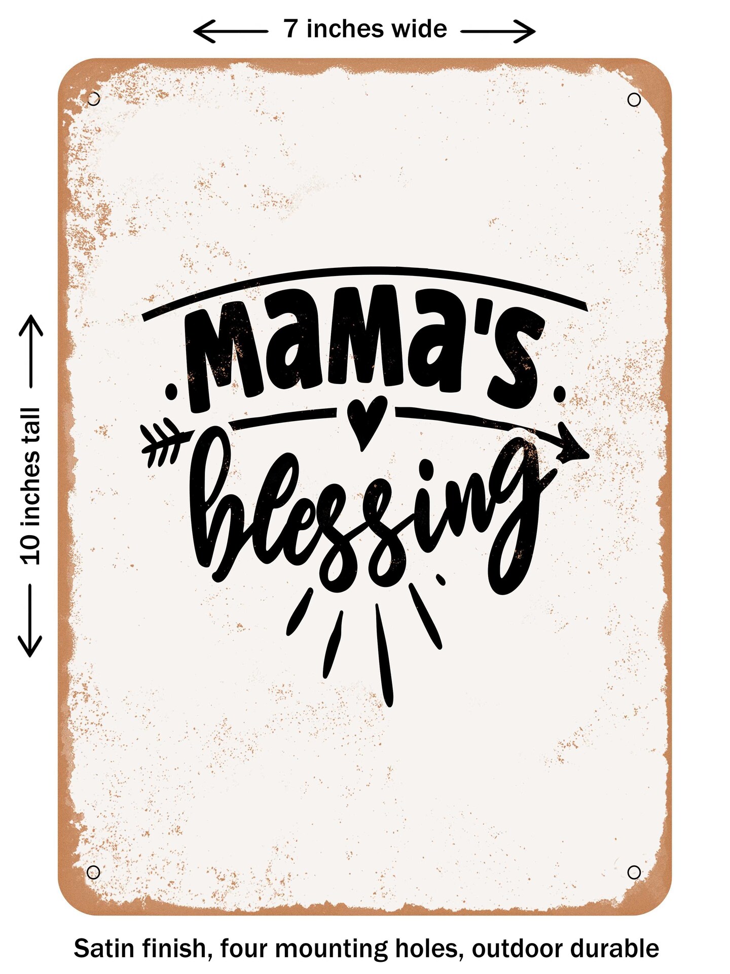 DECORATIVE METAL SIGN - Mamas Blessing - 5 - Vintage Rusty Look, Size ...