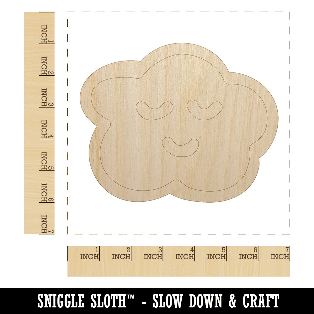 Sleeping Cloud Doodle Unfinished Wood Shape Piece Cutout for DIY Craft ...