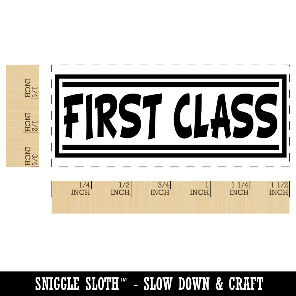 First Class with Border Mail Self-Inking Rubber Stamp Ink Stamper for ...