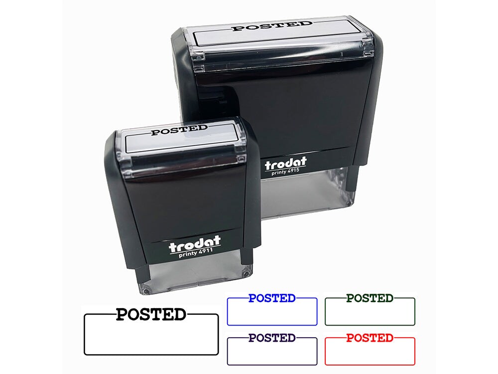 Posted Blank Box for Date Signature Bank Check Self-Inking Rubber Stamp ...