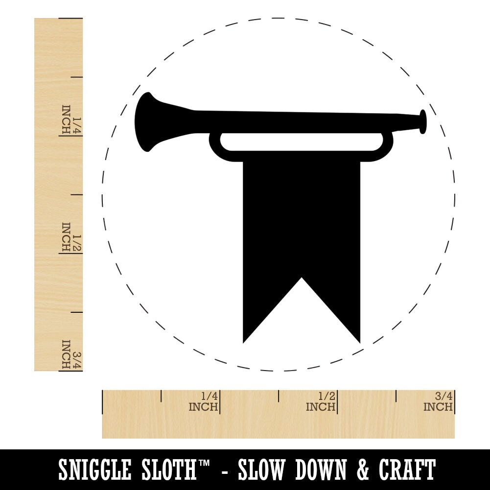 Trumpet and Banner Royal Medieval Self-Inking Rubber Stamp for Stamping ...