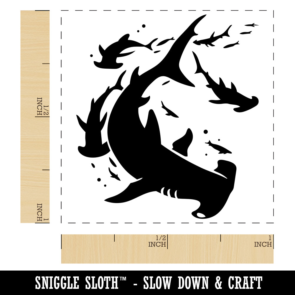 School of Hammerhead Sharks Self-Inking Rubber Stamp Ink Stamper | Michaels