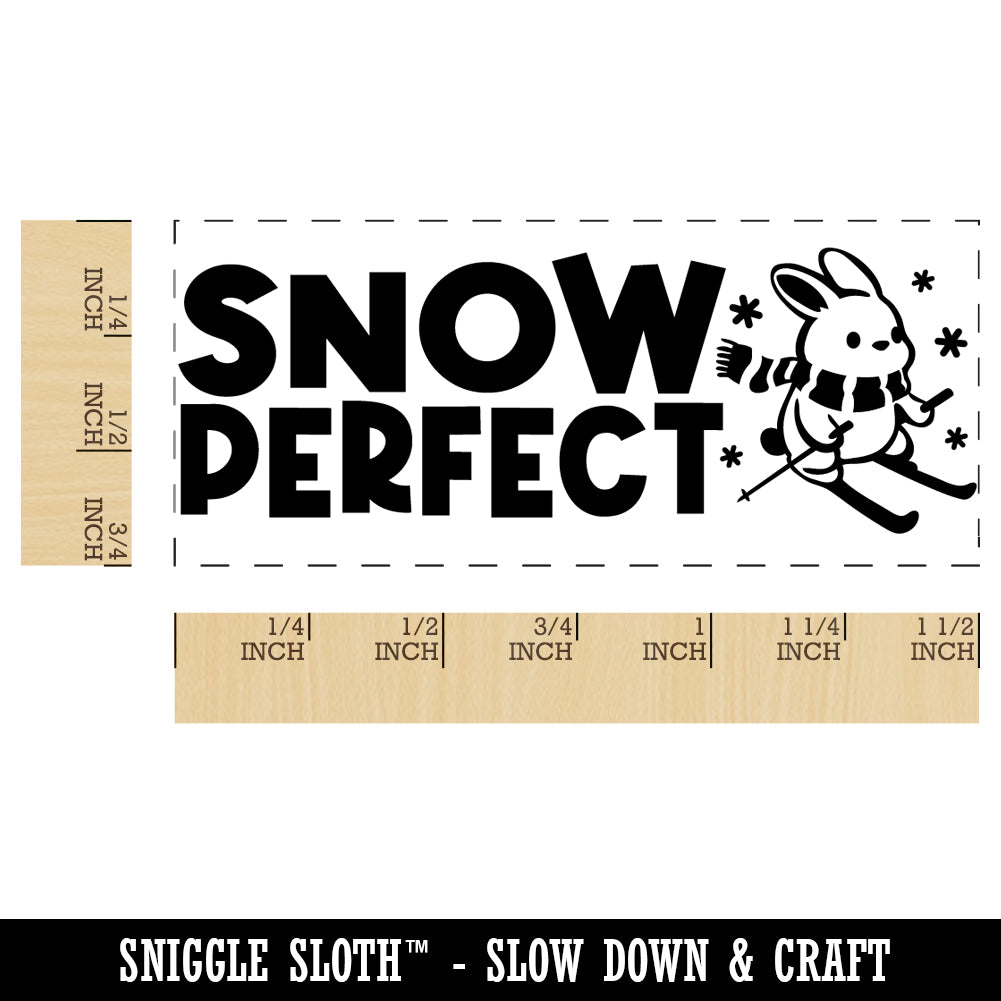 Snow So Perfect Skiing Bunny Teacher Student School Self-Inking Rubber ...