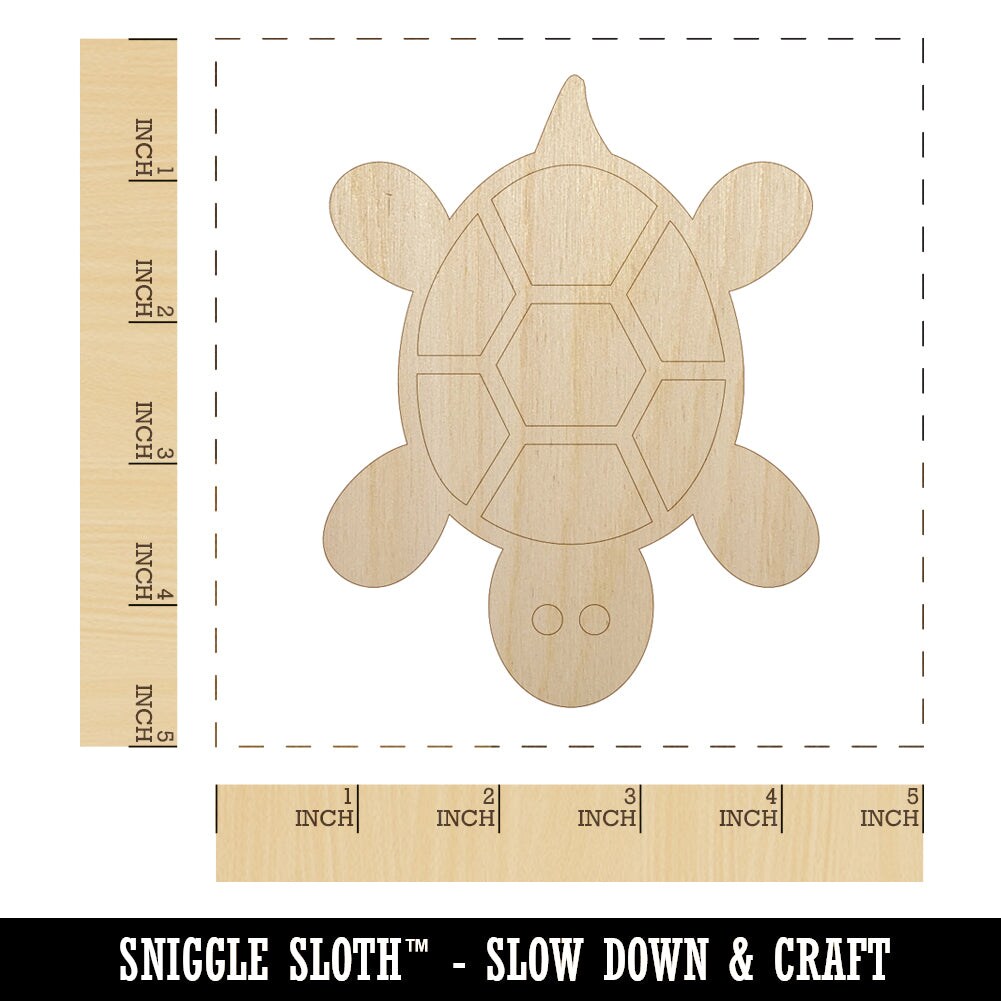 Turtle Top View Unfinished Wood Shape Piece Cutout for DIY Craft ...