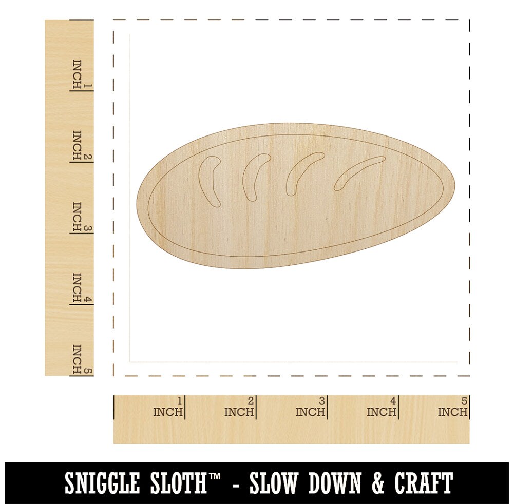 Loaf of Bread Doodle Unfinished Wood Shape Piece Cutout for DIY Craft ...